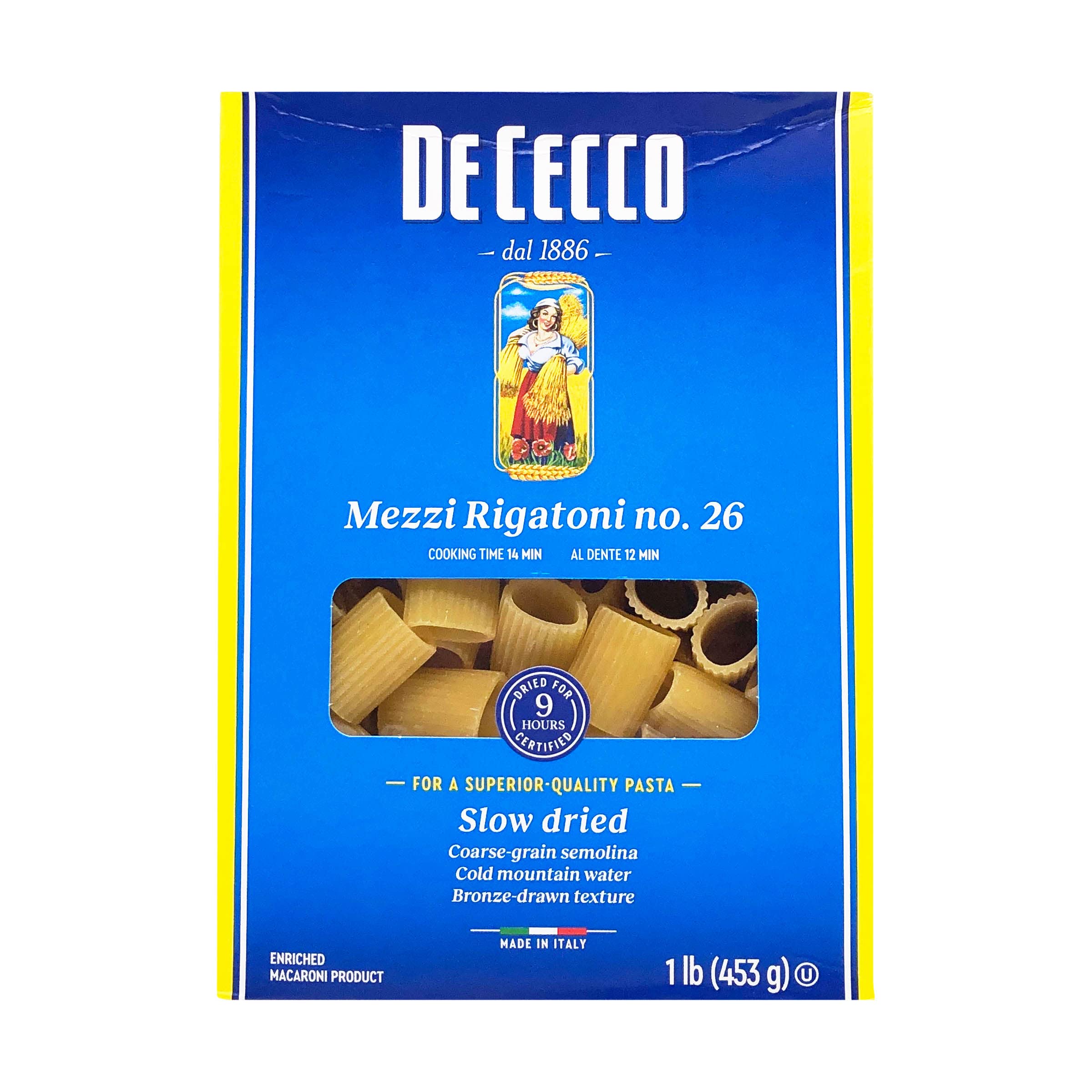 DE CECCO PASTA Mezzi Rigatoni, 16 OZ