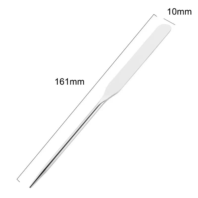 Faiteary Makeup Spatula and Palette Set, Stainless Steel Makeup Spatula and Palette for Professional Pigment Blending, Eye Shadow or Eyelash Makeup Mixing, Suitable Facial Cosmetic Makeup Tool
