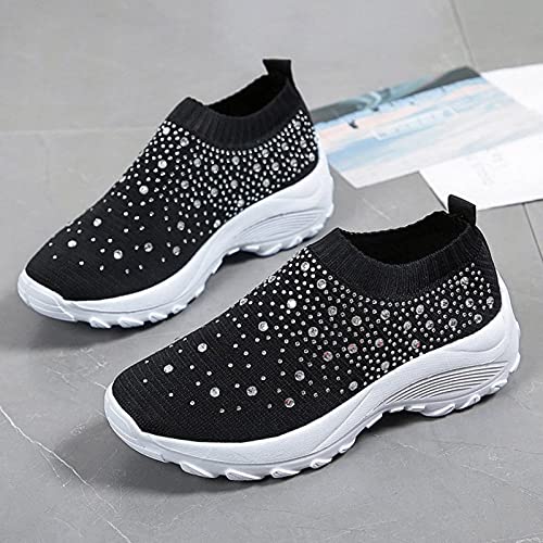 FASDNENDYS Breathable Flying Summer Women's Woven Women's Sports Shoes Mesh Shoes Women's Joyride Studios Black