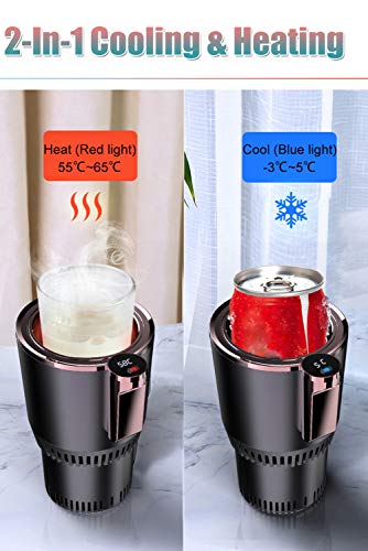 Home & Car Cup Cooler Warmer Quick Electric Cooling Cup -3℃~58℃ Heat and Cold Insulation Drink Cooler Cup Coffee Warmer for Office/Road Trip