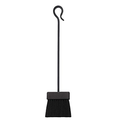 Plow & Hearth 5 Piece Hand Forged Iron Fireplace Tool Set with Poker | Tongs | Shovel | Broom | and Stand 7-in Diam. x 27.5 H Black