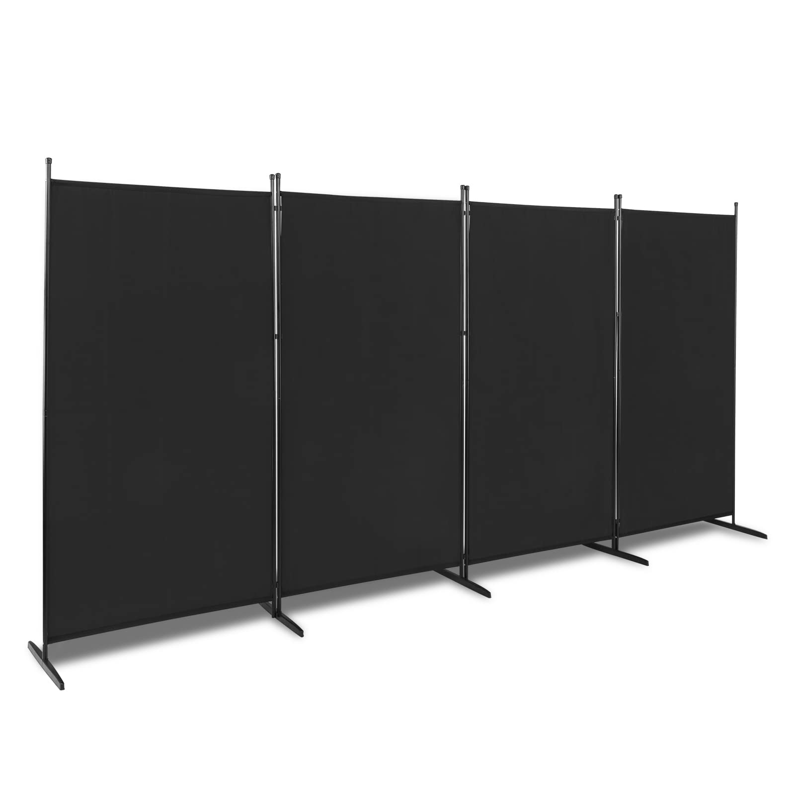 IMSEIGO 6 FT Folding Room Divider, Foldable & Portable Privacy Screens, 4 Panel Room Partition and Dividers, Indoor Room Privacy Fabric Screens for Home, Dorm, Office, Bedroom, Restaurant,Black