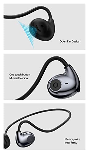 HUYEOOGO Bone Conduction Headphones with MP3 Player, and Bluetooth 5.2, Ideal for Swimming, Running, Cycling, and Gym Workouts. Black Headphones with Microphoneopen Ear Headphones