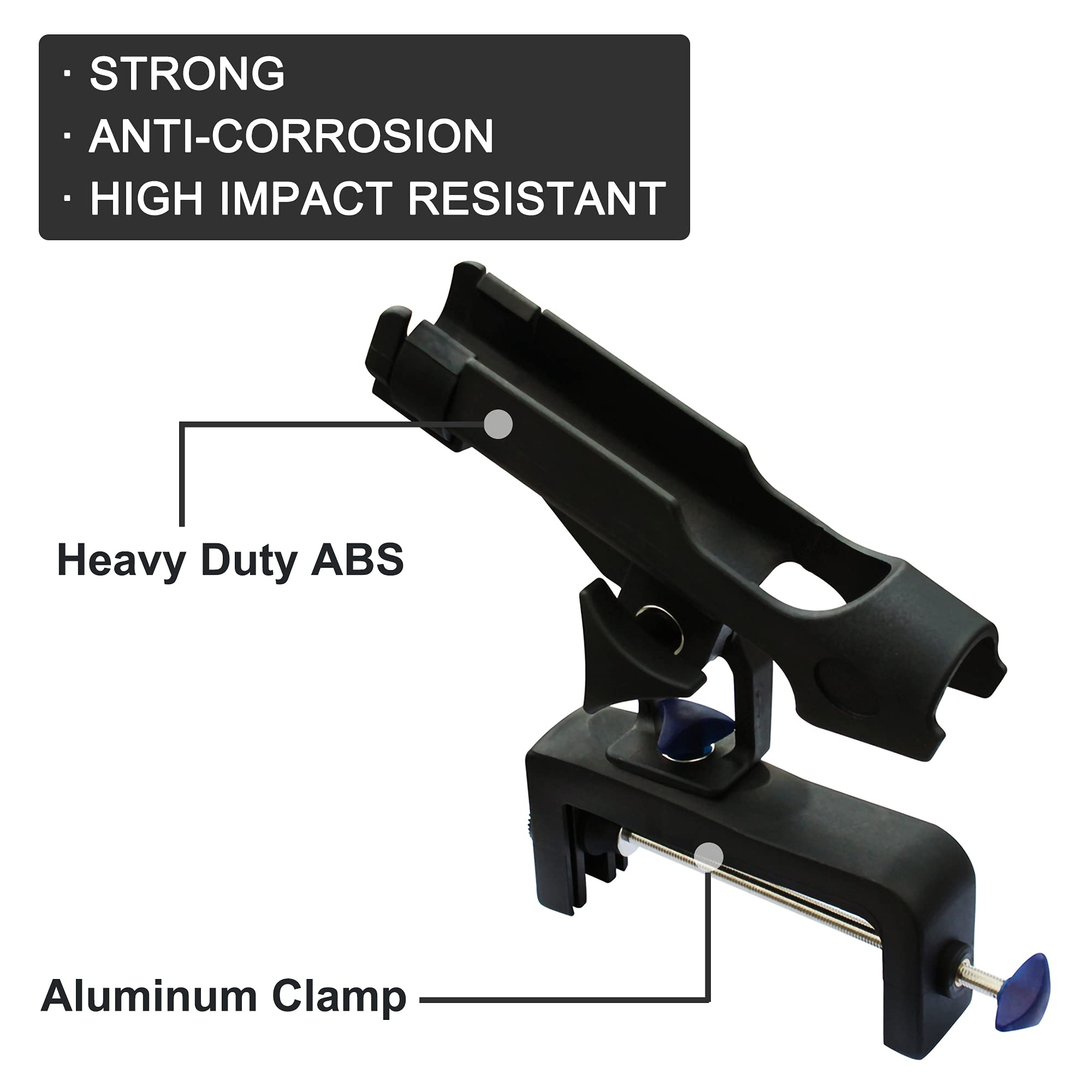 Fishing Rod Holder for Boat 360° Adjustable Boat Rod Holder Racks Clamp on Fish Pole Holders Stand Rack for Boats Kayak Canoe Raft Accessories