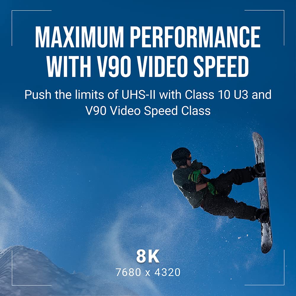 PNY 64GB EliteX-PRO90 UHS-II SDXC Memory Card – R300MB/s W280MB/s, U3, V90, 8K UHD, Full HD, UHS-II for Professional Photographers & Content Creators, DSLR, Mirrorless Cameras, Advanced Video Cameras