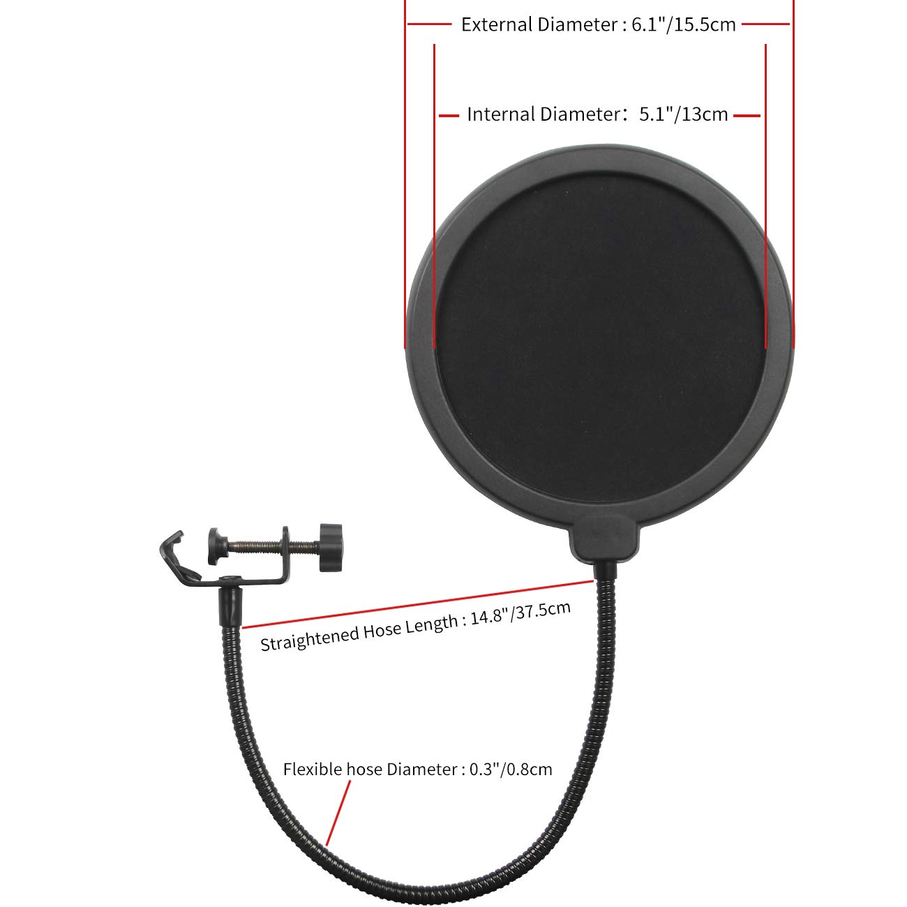 Depusheng NB-35 Microphone Scissor Arm Stand and Table Mounting Clamp & NW Filter Windscreen Shield & Metal Mount Kit