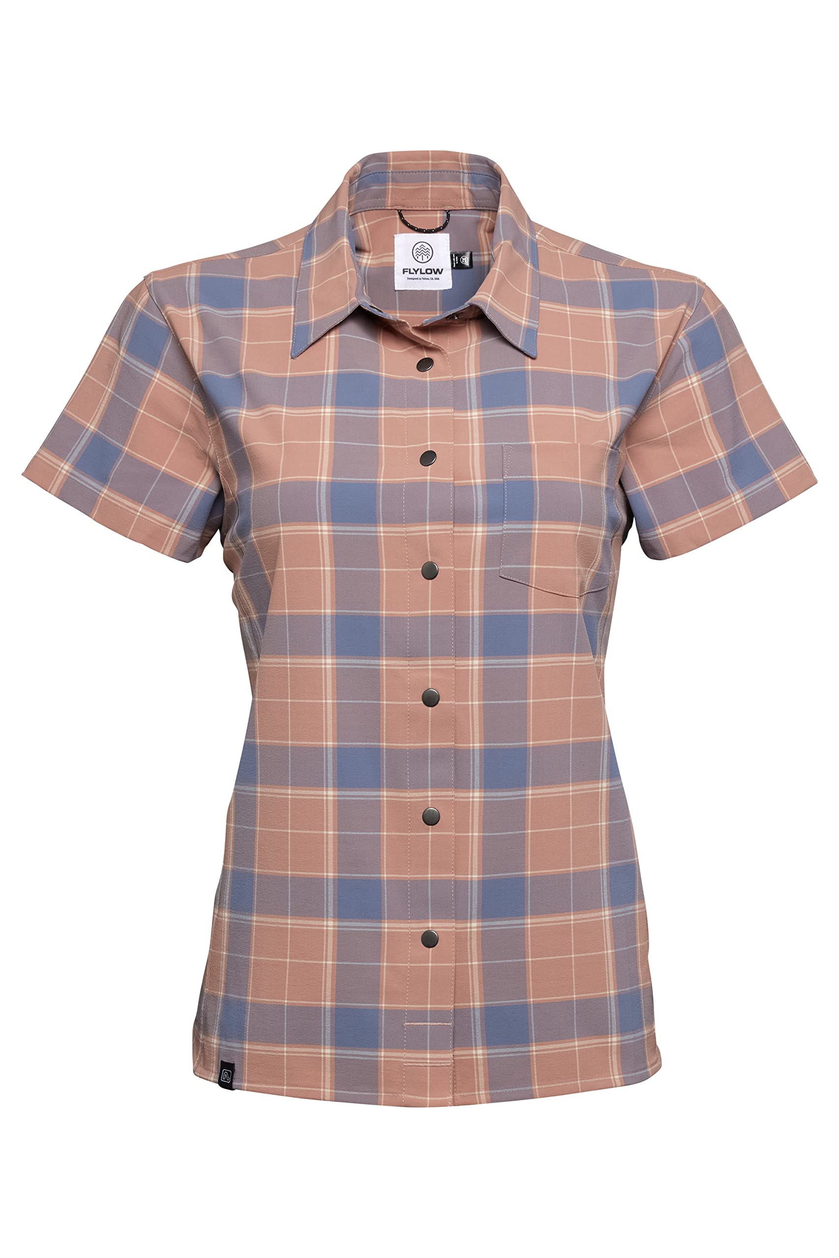 Flylow Women's Phoenix Button-Up Short-Sleeve Shirt for Mountain Biking and Casual Wear - Scrilla - Small
