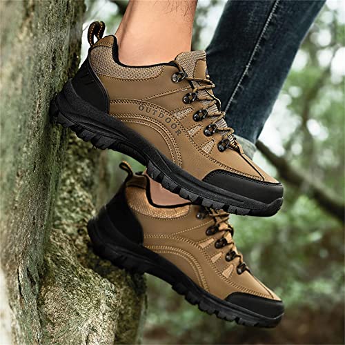 FASDNENDYS Fashion Summer and Autumn Men Hiking Shoes Non Slip Soles Thick Bottom Mesh Mens Sneaker Boots Size 9 Brown