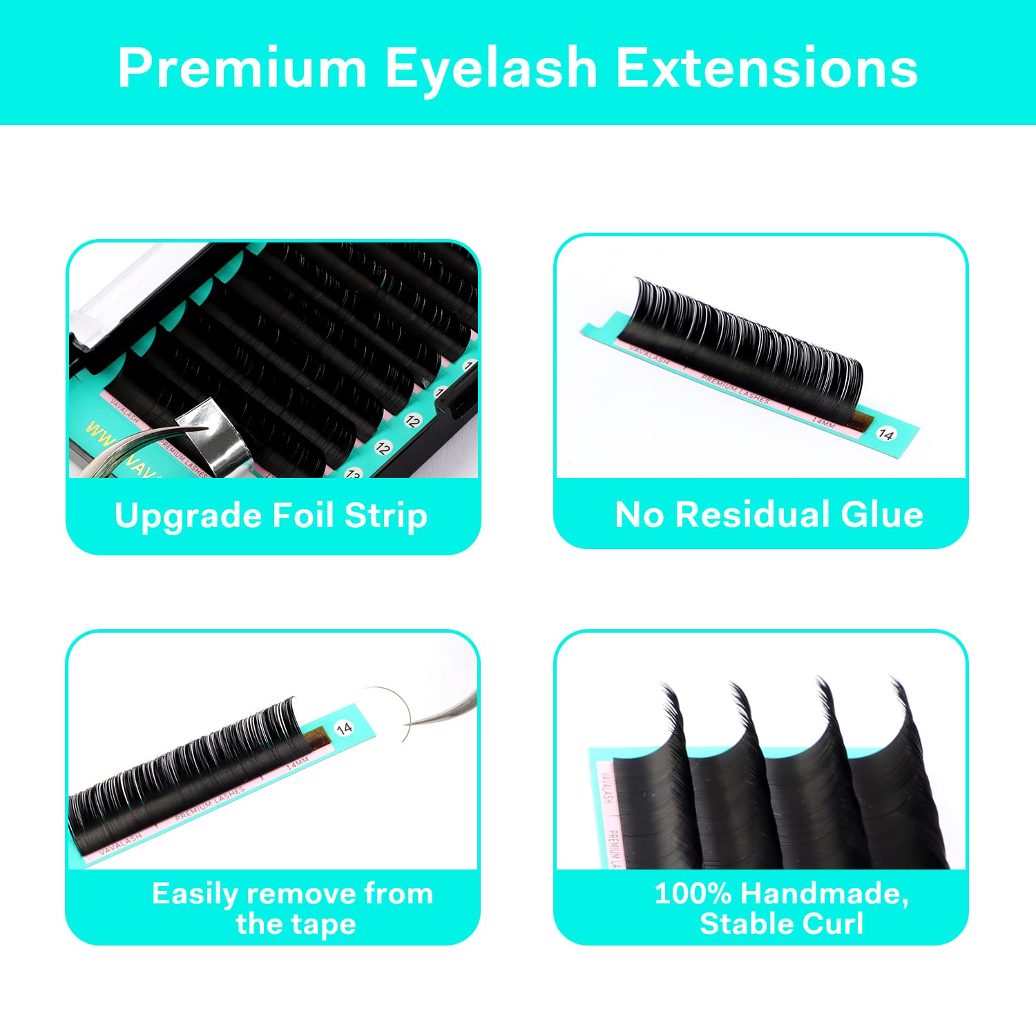 Eyelash Extensions 0.05 C Curl 13mm Lash Extensions Supplies Individual Lashes Premium Silk Volume & Classic Lash Soft Matte Dark Professional Eyelashes Extension (0.05-C-13mm)