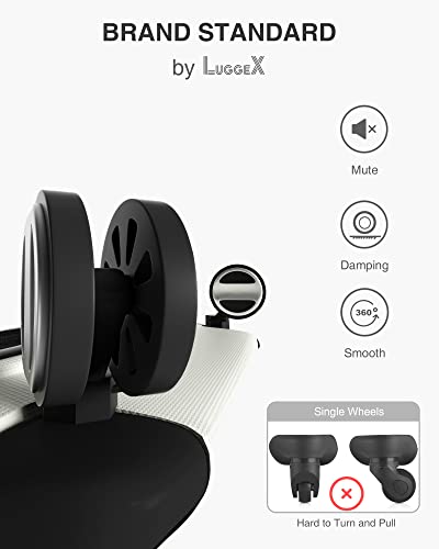 LUGGEX White Luggage Sets 3 Piece - Expandable Carry on Luggage Set with Spinner Wheels - Lightweight Versatile Shopping and Sightseeing.(White Suitcase)