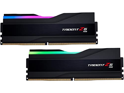 G.SKILL Trident Z5 RGB Series (Intel XMP 3.0) DDR5 RAM 64GB (2x32GB) 5600MT/s CL36-36-36-89 1.25V Desktop Computer Memory UDIMM - Matte Black (F5-5600J3636D32GA2-TZ5RK)