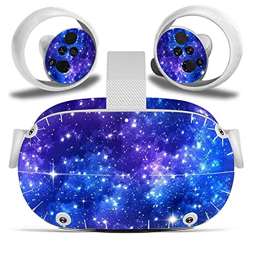 DOMILINA Oculus Quest 2 VR Headset and Controller Sticker, Vinyl Decal Skin for VR Headset and Controller, Virtual Reality Protective Accessories Blue Sky