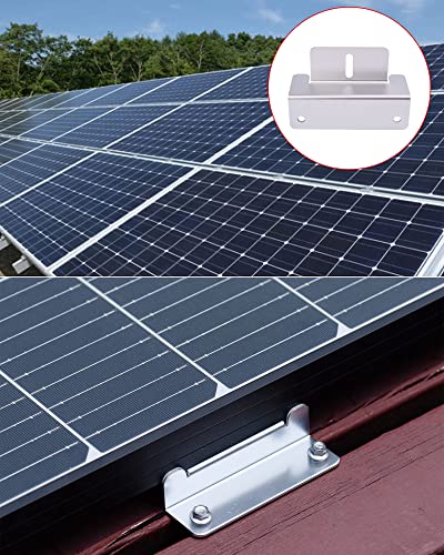 FUTRPOW Solar Panel Mounting Brackets,8 Units Aluminum Solar Panel Mount with Nuts Bolts,Solar Panel Mounting Z Bracket for RV Trailer Boat Yacht Wall Off Gird Roof Installation Solar Panel Brackets