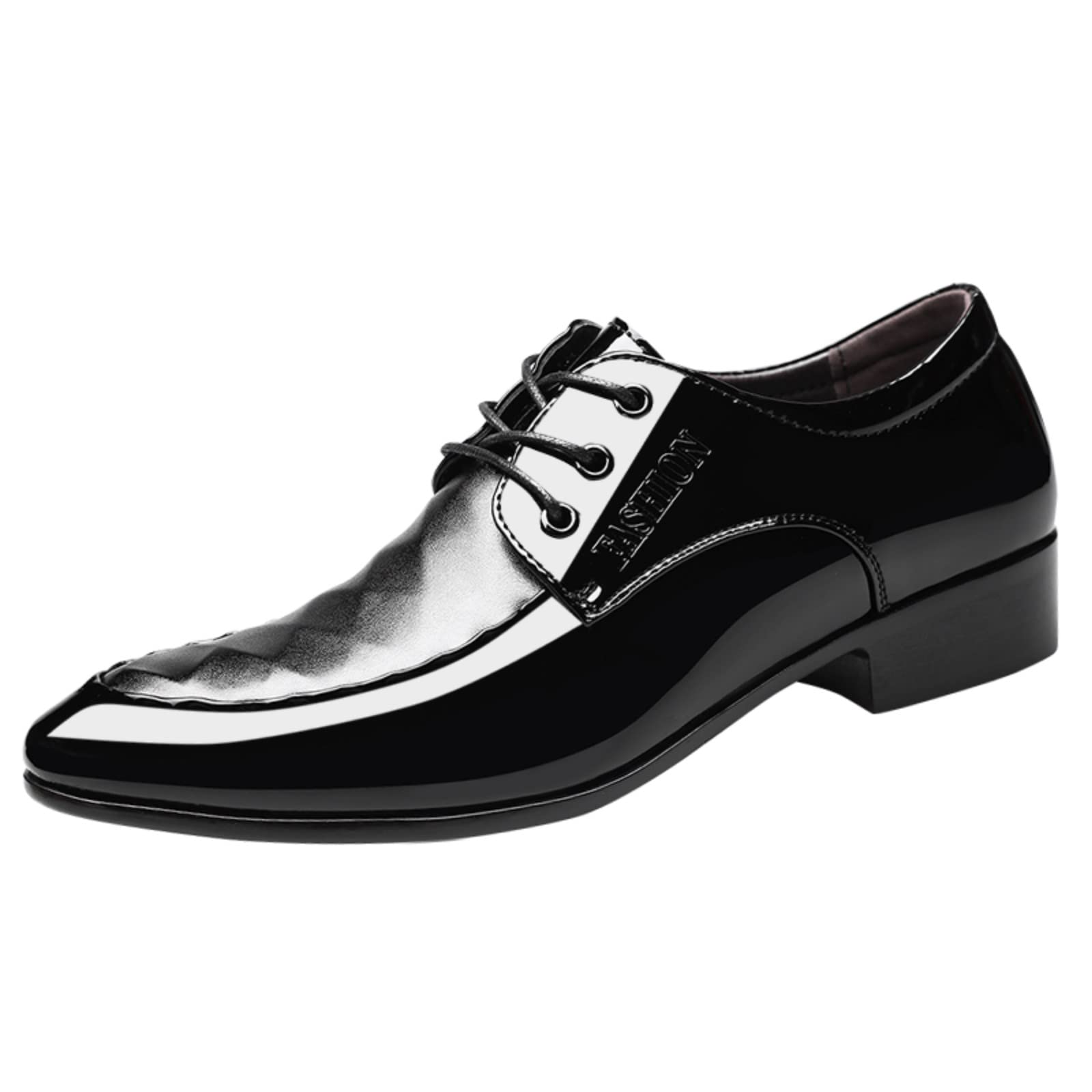 FASDNENDYS Fashion Summer and Autumn Men Leather Shoes Pointed Toe Low Heeled Solid Black Stitched Lace Up British Business Style Casual Sneaker