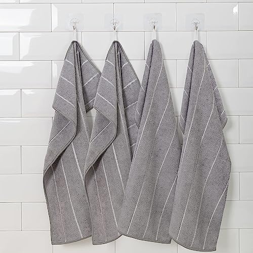 Vnoss 6 Pack Hand Towels β Super Absorbent, Fast Drying, Premium Microfiber Bathroom Towel - Multipurpose for Hotel, Travel, Sports, Spa Hand Towel 16 x 28 Inches - Gray