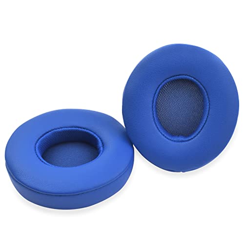 Sqrgreat Solo 2 Ear Pads Replacement for Beats Solo 3 Solo 2 Wireless Headphones, Memory Foam Protein Leather Ear Pads Replacement Earbuds Cushion(Not Fit Solo 2 Wired, Blue)
