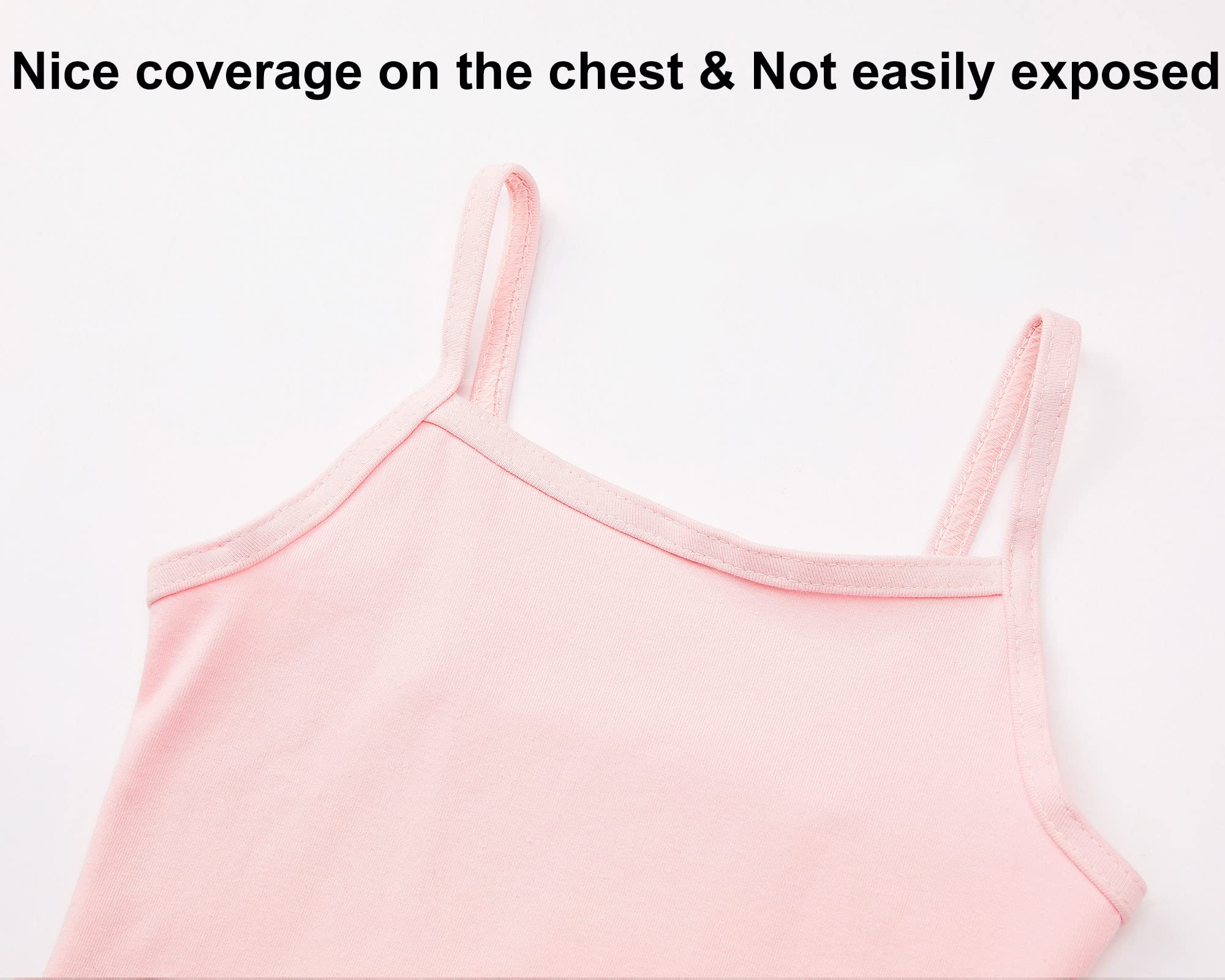 Domusgo Dance Camisole Leotard for Girls Size 4t 5t Pink Sleeveless Ballet Top with Spaghetti Strap