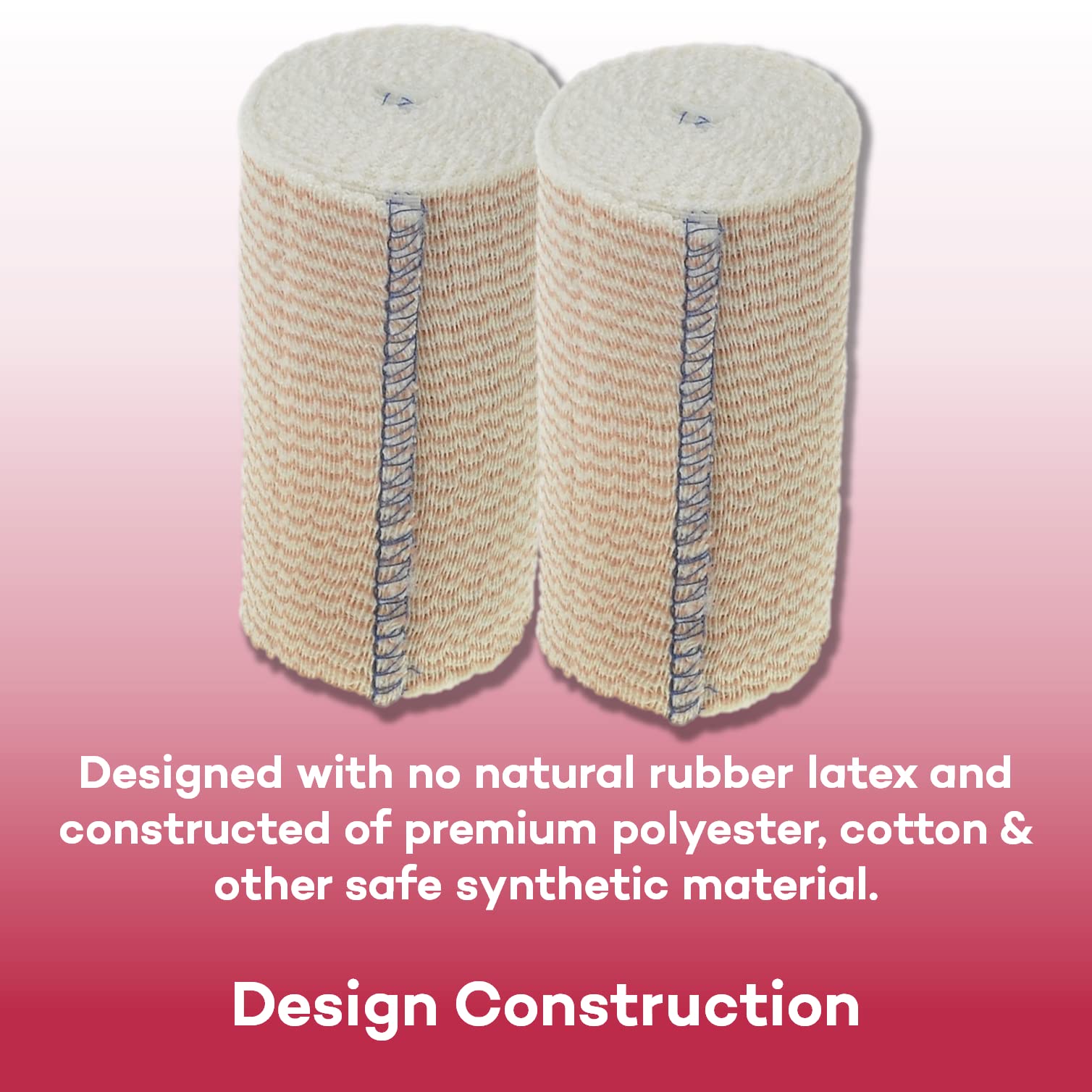 Dealmed 4" Elastic Bandage Wrap with Self-Closure – 2 Elastic Bandages, 5 Yards Stretched Compression Bandage Wrap, Wound Care Product for First Aid Kit and Medical Facilities