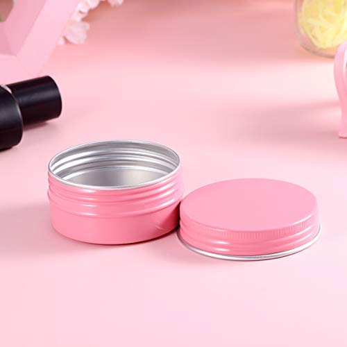 FALOME 12Pcs Aluminum Tin Jar Refillable Containers Cosmetic Small Tin Round Tin Container Bottle for Candle Lip Balm 50ml