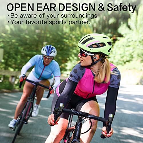 Open Ear Headphones Wireless Bluetooth, Air Conduction Earbuds Bluetooth 5.3 For Sports, 20h Playtime Touch Control Headset For Running, Cycling, Hiking, Driving,Earphones Gift for Men Women(Black)