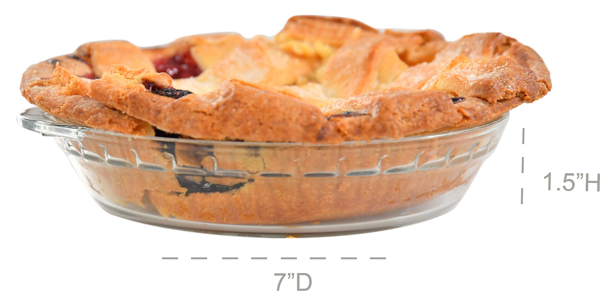 Home-X Pie Bakeware Set of 2, Glass Baking Accessories, 7β Dessert Pie Plates