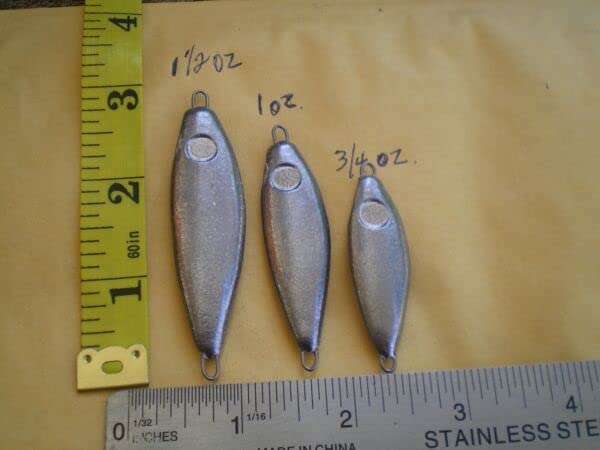 Fishing Tackle Lure 36 PCS Lead Spoon Fishing JIGS 1-1/2,1,3/4 OZ W/Stainless S. Wire EYE/12 EA