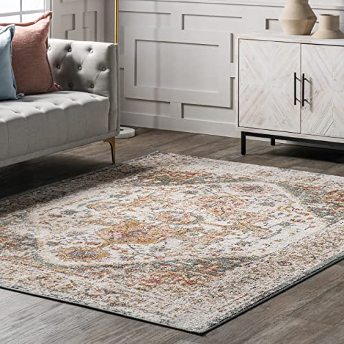 nuLOOM Justine Vintage Medallion Area Rug, 8x10, Beige