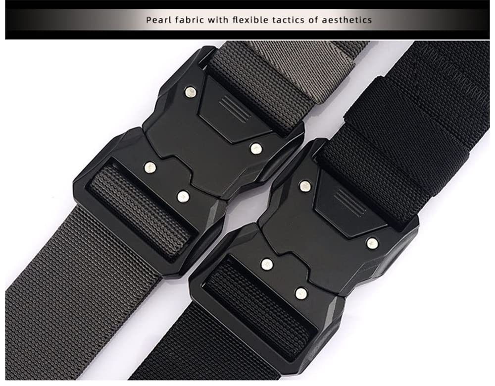 FLYYQMIAO Men's Tactical Belt,Military Utility Belt Nylon Web Rigger Belt Work Belt with Heavy-Duty Quick-Release Buckle,Adjustable Hard Metal Buckle, Nylon Breathable Elastic Web Belts (style5)