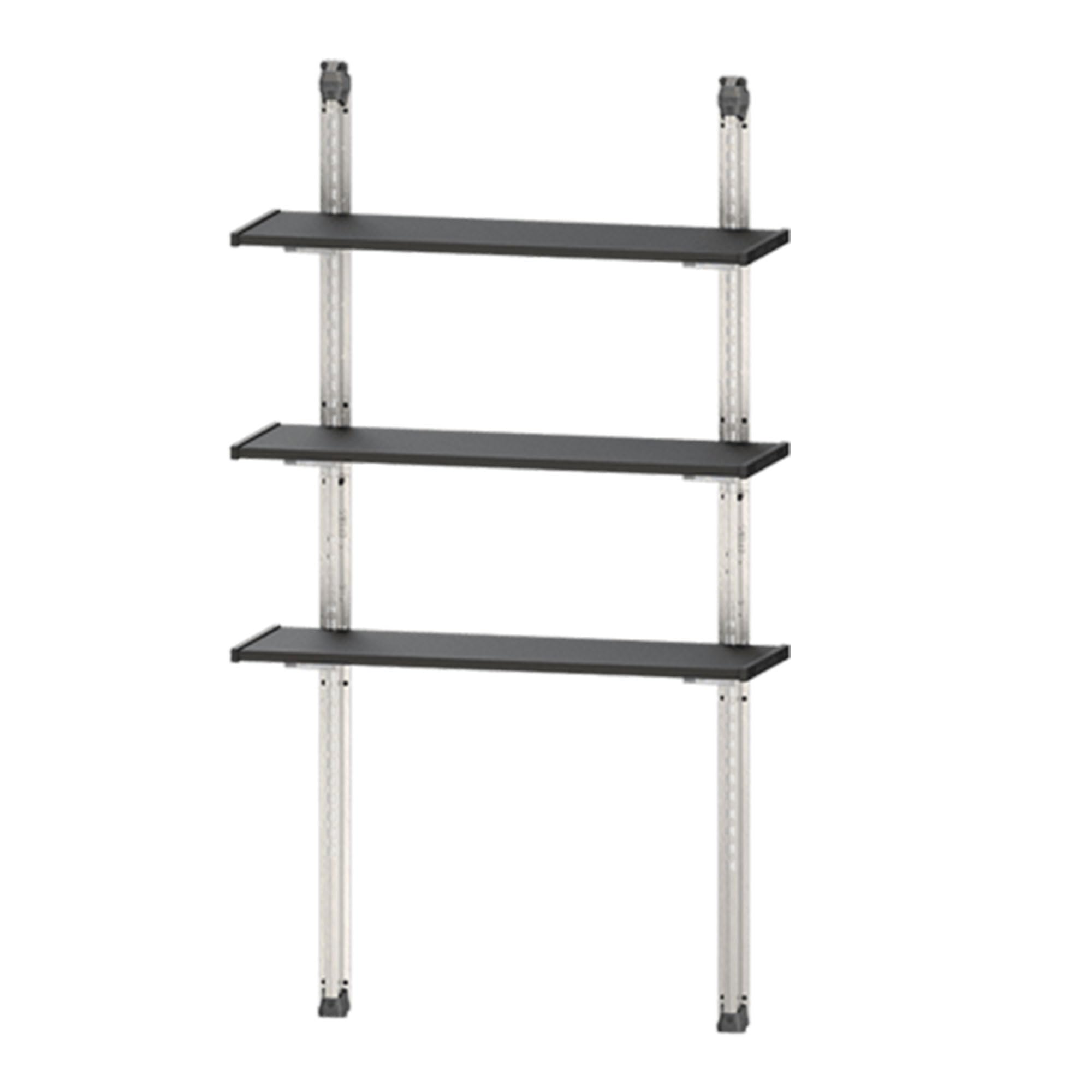Keter Darwin 4 x 6 Foot Outdoor Garden Tool Storage Shed Backyard Utility Organizer Bundled with 40 Inch Steel Shelving Kit, Graphite Gray