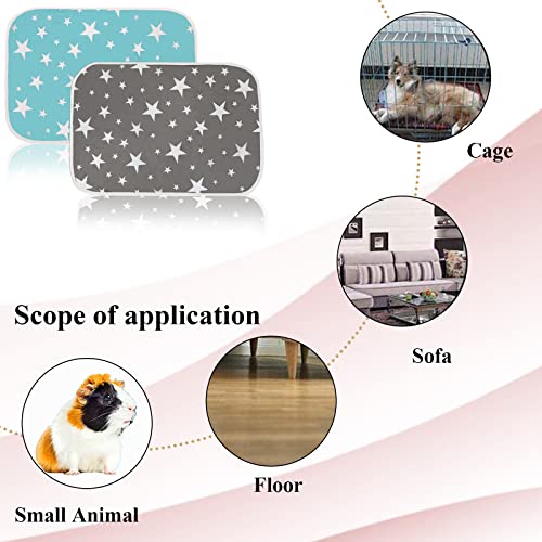 RUNANIA Guinea Pig Cage Liners, 3 Pack Washable & Reusable Guinea Pig Pee Pads for Rabbits Rats Hamsters Hedgehogs Small Animals