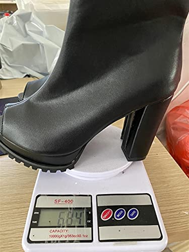 FASDNENDYS Heels Zipper Fashion Boots Chunky Women's Retro High Short Breathable Shoes Womens Zipper Boots Black