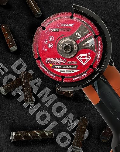 EZARC Diamond Cutting Wheel 3 x 3/8 Inch for Metal, Cut Off Wheel with 5000+ Cuts on Rebar, Steel, Iron and INOX