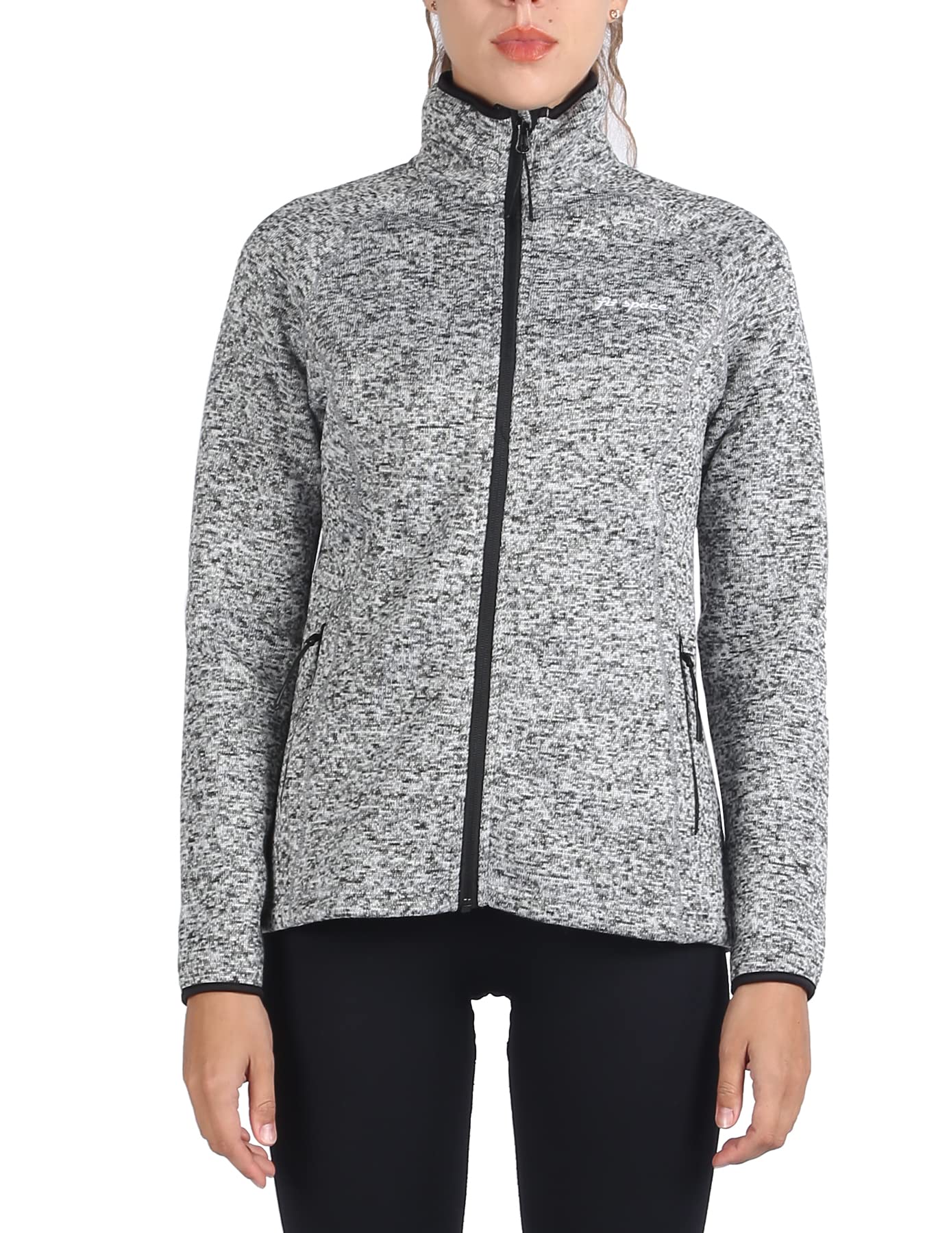 fit space Retro Fleece Cardigan Versatile Wool Sweater Lightweight Athleisure Jacket Golf (XX-Large, Blue Heather)