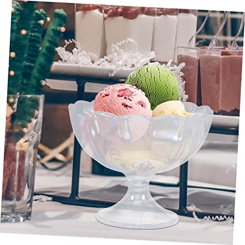 Mikinona 2pcs Dessert Goblet Mini Server Glass Dessert Bowls Clear Dessert Cups Taster Bowl Mini Trifle Dish Parfait Cup Ice Cream Bowls Clear Goblet Dessert Bowl Cups Snack Cup Transparent
