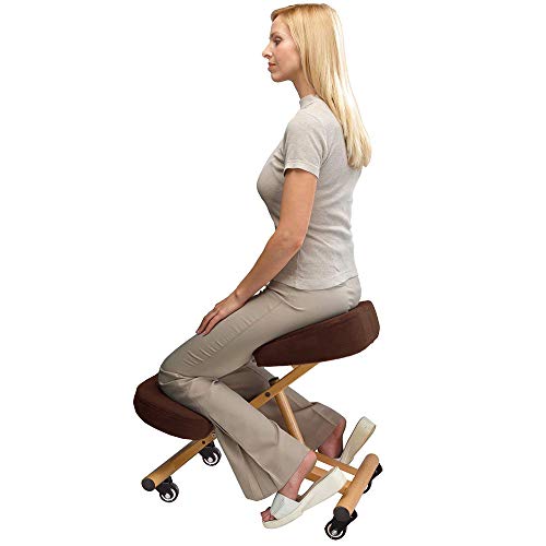 Modern Home Ergonomic Rolling Kneeling Posture Chair - White/Black