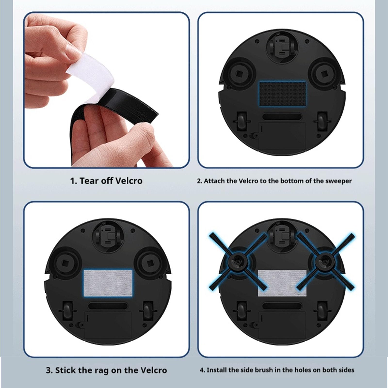 Intelligent Sweeping Robot 3-in-1 USB Rechargeable Sweeping Robot Vacuum Cleaner Mini Lazy Automatic Cleaner for Household Sofa Bedroom (Black)