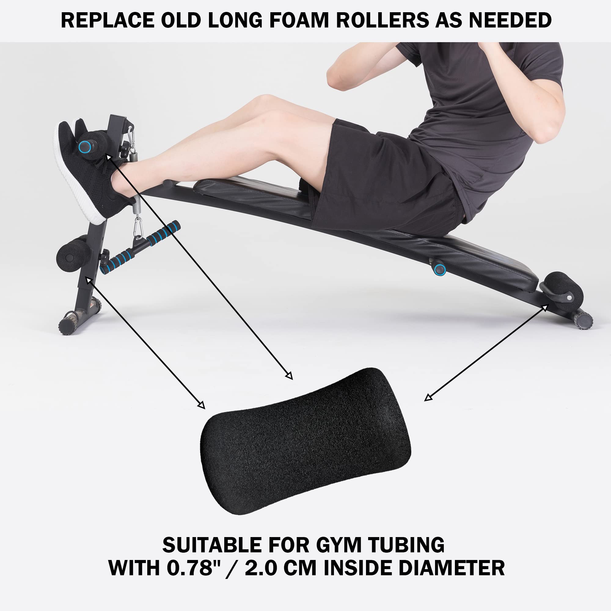 Foam Foot Pads Rollers Set of a Pair for Home Gym Exercise Machines Equipments (6.88x3.9x0.9inches(2 Count))