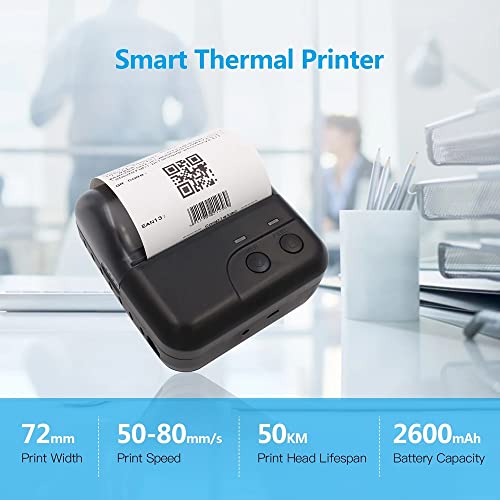 GAELOP DFHBFG 80mm Mini Thermal Printer Receipt Printer BT Connection ESC/POS Command Compatible with Windows Android iOS