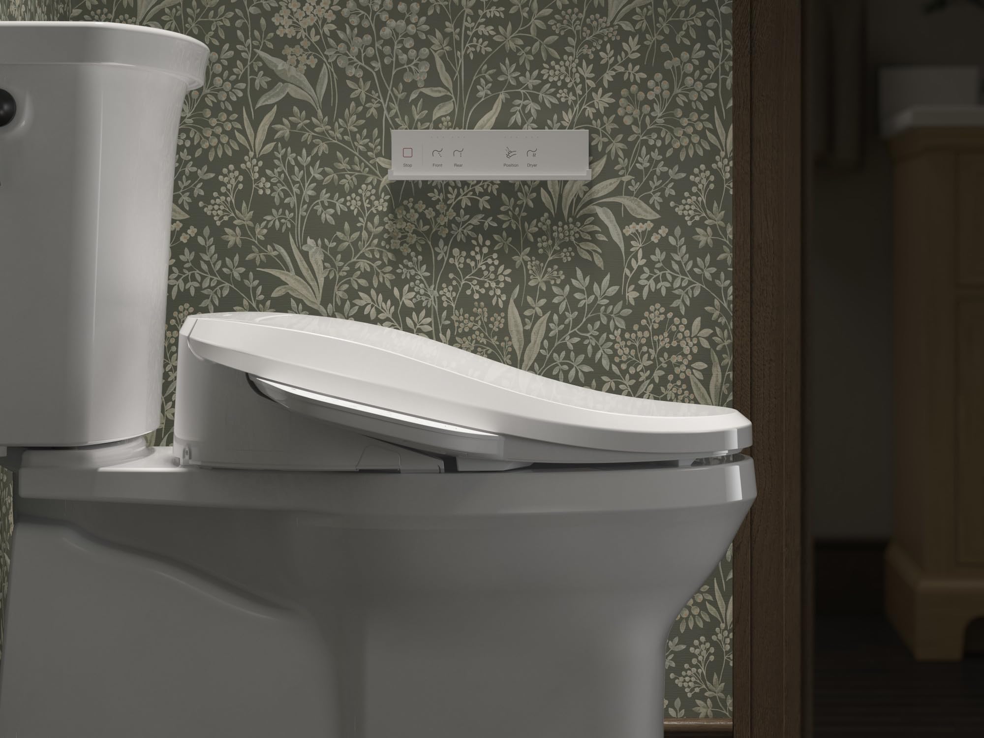 KOHLER 28229-0 K-28229-0 PureWash E725 Elongated Bidet Toilet Seat with Remote Control, White