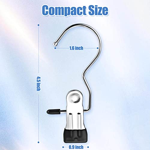 Legging Organizer for Closet, 30 Pack Boot Hangers for Closet, 360° Rotating Hangers for Boots/Jeans/Yoga Pants, Portable Stainless Steel Single Clips with Rubber Coated for Travel