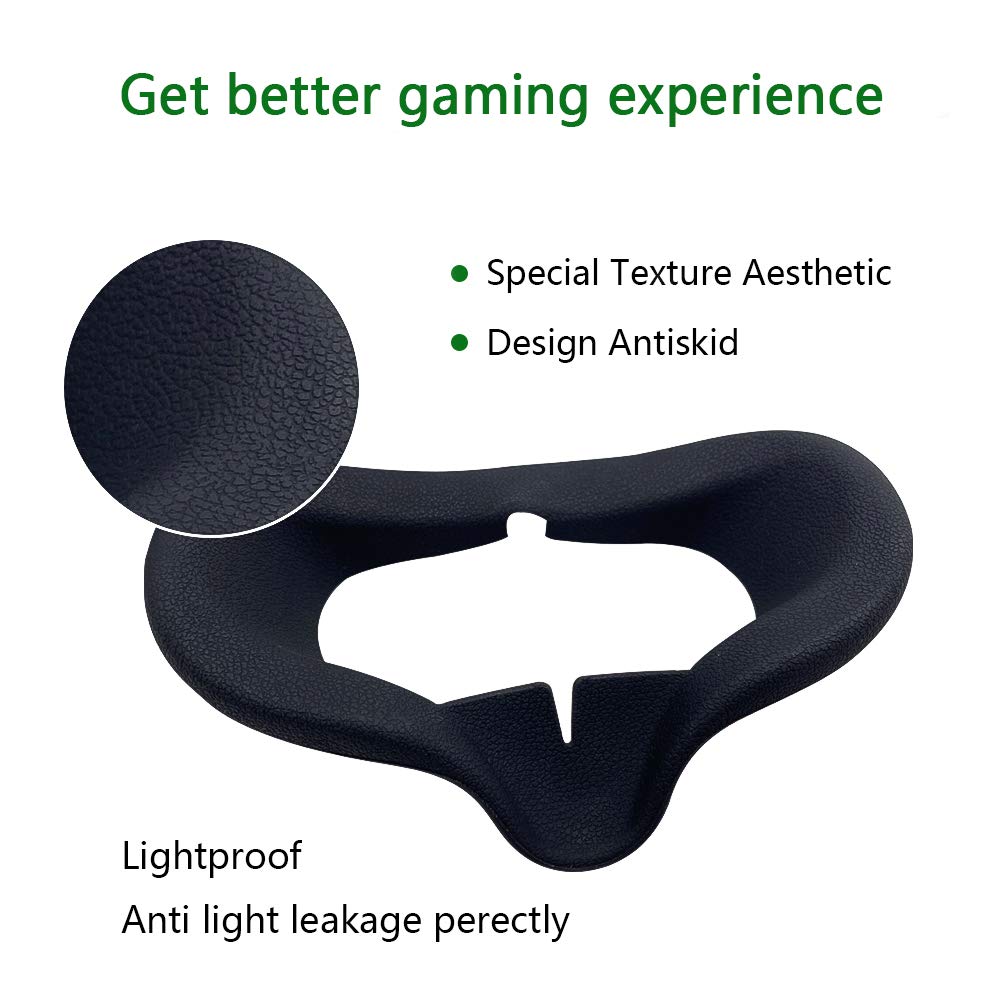 dethinon Link Cable 10ft, Compatible for Oculus Link Cable & VR Face Silicone Cover Mask Compatible for Oculus Quest Face Cushion Cover Sweatproof Lightproof 2in1