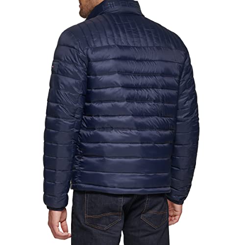 Tommy Hilfiger Men's Water Resistant Ultra Loft Down Alternative Puffer Jacket, Midnight, Large
