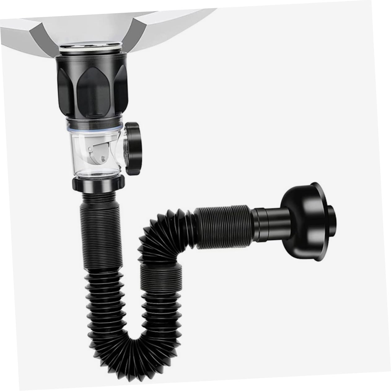ORFOFE Sewer Drain Bathroom Sink Drain Kit Kitchen Sink Drain Tail Flexible Drain Sink Parts Sink Extension Drainage Drain Sewer Stainless Steel Components