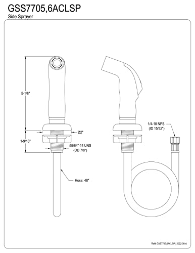 Kingston Brass GSS7706ACLSP American Classic Kitchen Faucet Sprayer for GS7706ASLSP, 7-1/2-Inch Length, Naples Bronze