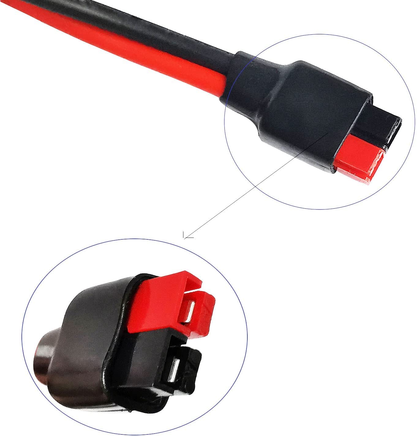 Faoyliye 45A Connector Extension Cable Battery Charger Adapter 14AWG Solar Panel Extension Cable-2M/6.5Ft