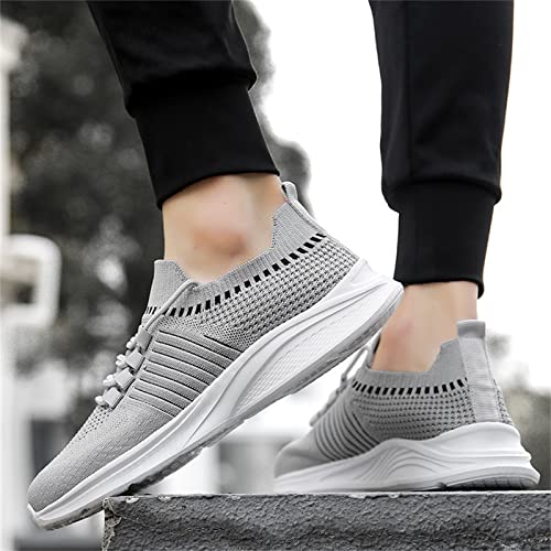 FASDNENDYS Men Shoes Summer Lightweight Breathable Lace Up Casual Shoes Casual Running Sneaker Boots for Men Lightweight Grey