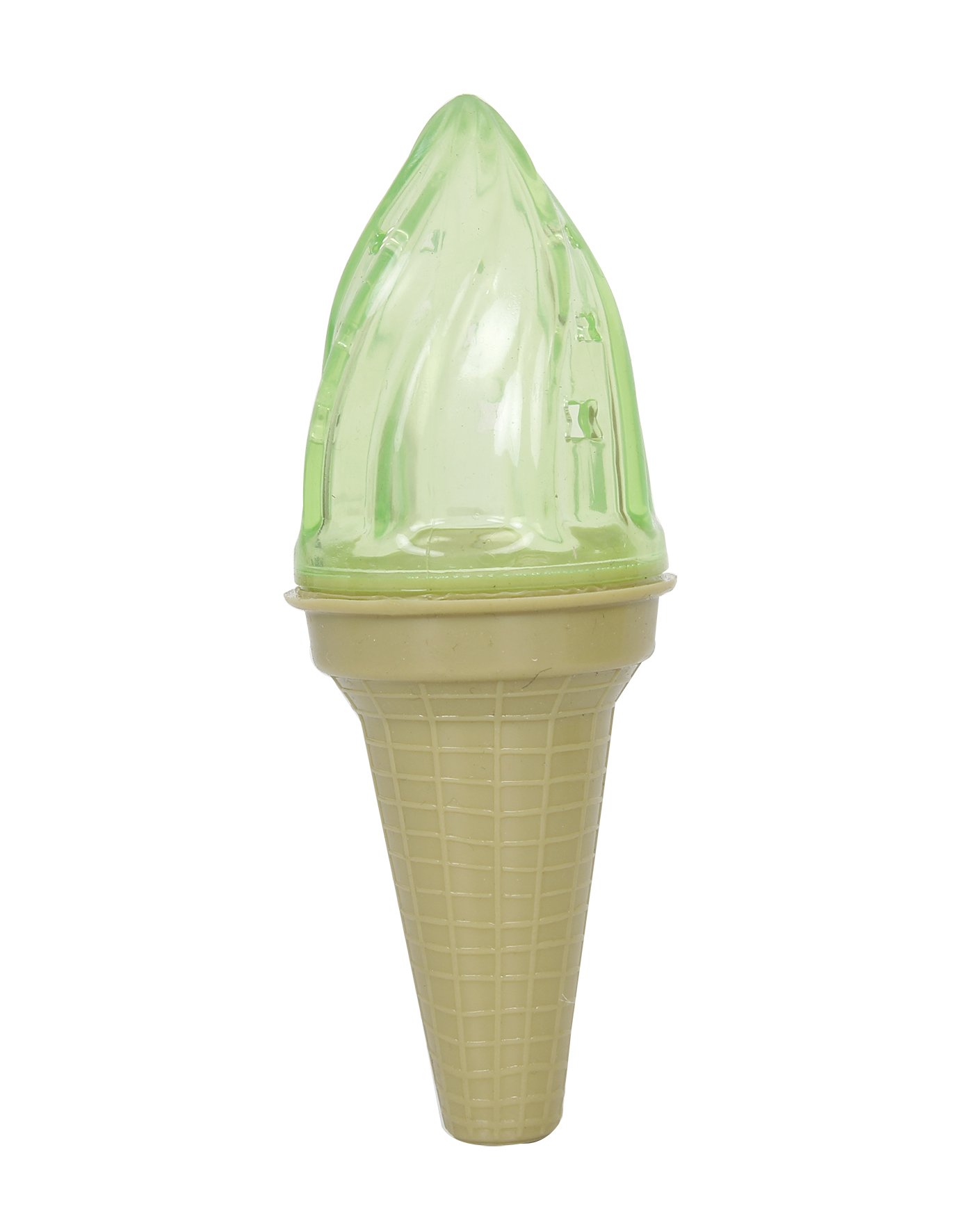 PET LIFE 'Lick & Gnaw' Ice Cream Cone Freezable and Chewable Tossing Waterproof Floating Pet Dog Toy w/ Insertable Treat pocket, One Size, Green