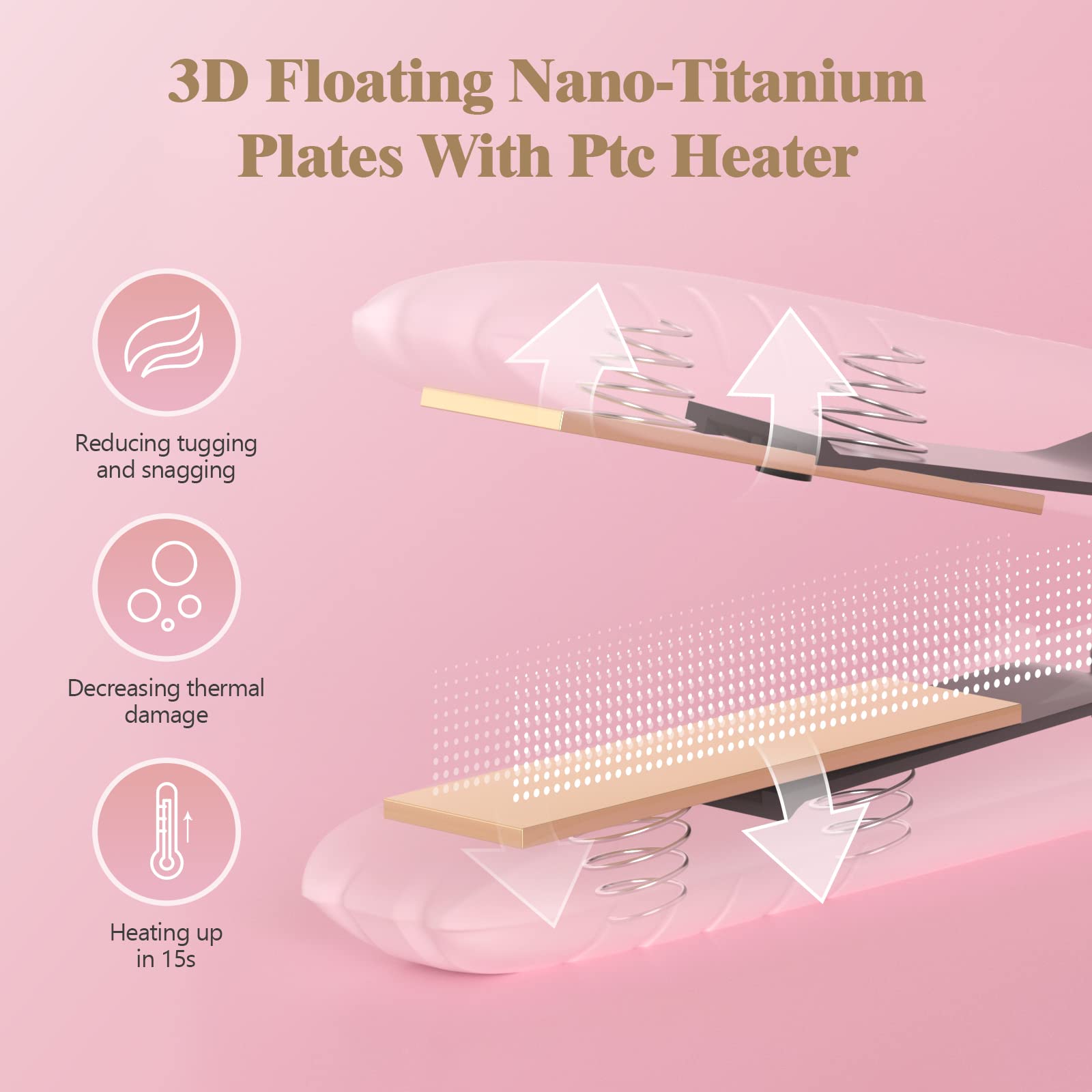 Hair Straighteners, 2 in 1 Ceramic Flat Iron and Curling Iron, Professional Quick Salon Hair Styling Appliances and Tools with Adjustable Temperature 0 ℃ -200 ℃
