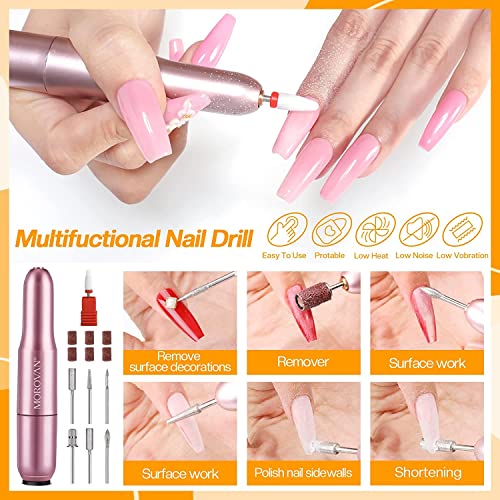 Morovan Acrylic Nail Kit with Drill - Professional Nail Kit Acrylic Set with Everything for Beginners Glitter Acrylic Powder for Nail Extension DIY Complete Starter Set