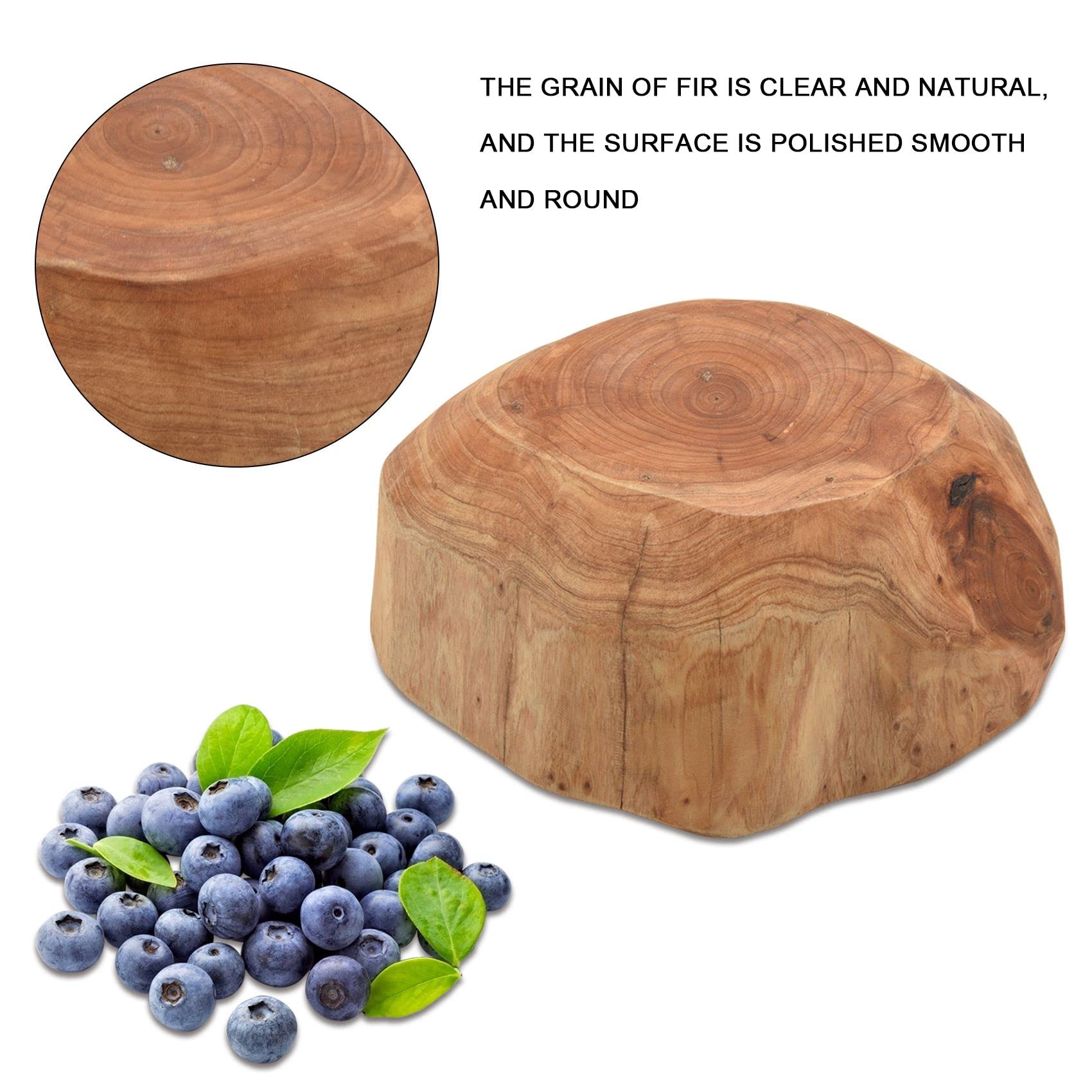 HANFAIRS Household Fruit Bowl Wooden Dish Fruit Plate Wood Carving Fruit Plate Wood 20-24 Cm